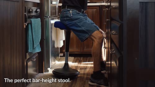 WOBBLE STOOL Standing Desk Chair ergonomic tall adjustable height sit stand-up office balance drafting bar swiveling leaning perch perching high swivels 360 computer adults kids active sitting black