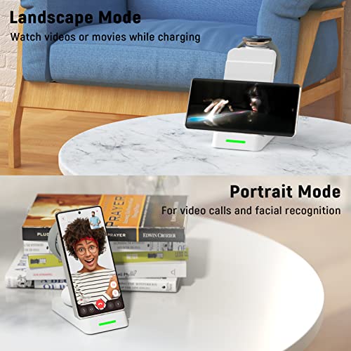 EloBeth 3 in 1 Wireless Charging Station for Google Pixel Watch Charger, Wireless Charger for Google Pixel 8 Pro /8/7 Pro / 7a /7/Fold/6/6 Pro/5/4/3/XL, Pixel Buds Pro iPhone/Airpods(not for Watch 2)