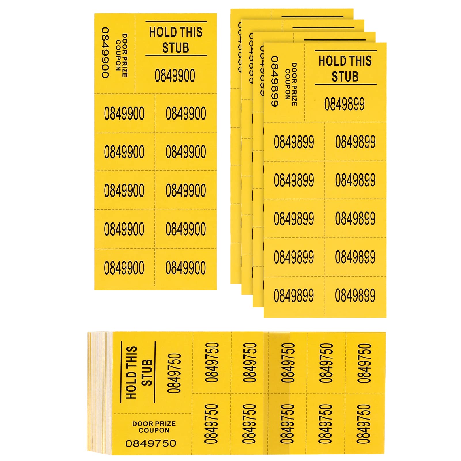 250 Sheet 10 Number Chinese Auction Ticket Sheets Yellow Serial Numbering Penny Auctions Raffle Ticket Silent Auctions Fundraiser Ticket Raffle Tags Numbered Differently for Raffles Auction