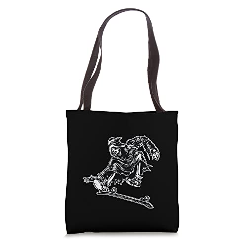 The Grim Reaper Skateboarding Ollie Street Skate Tote Bag