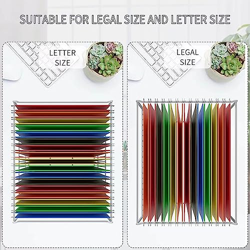 TOPCJ Legal/Letter Size Hanging File Folder Frame,File Cabinet Desk Organizer,Hanging File Folders Frame,Filing Cabinet for Expanding/Single Folders,Easily Assembly,Not suitable for Drawer