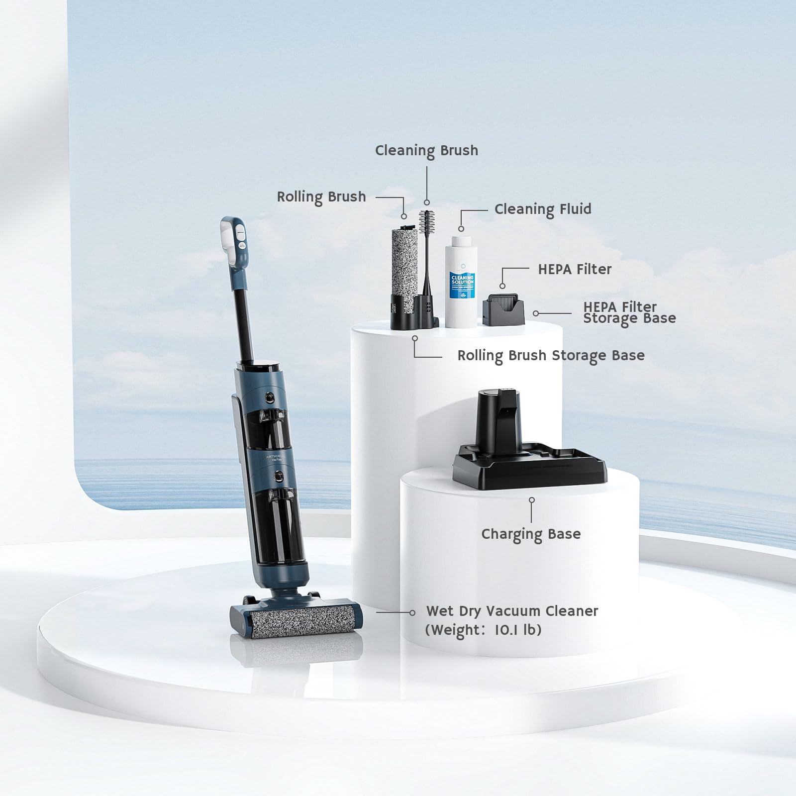 AIRTHEREAL VacTide Wet Dry Vacuum Cleaner, V2 – Pro, Blue