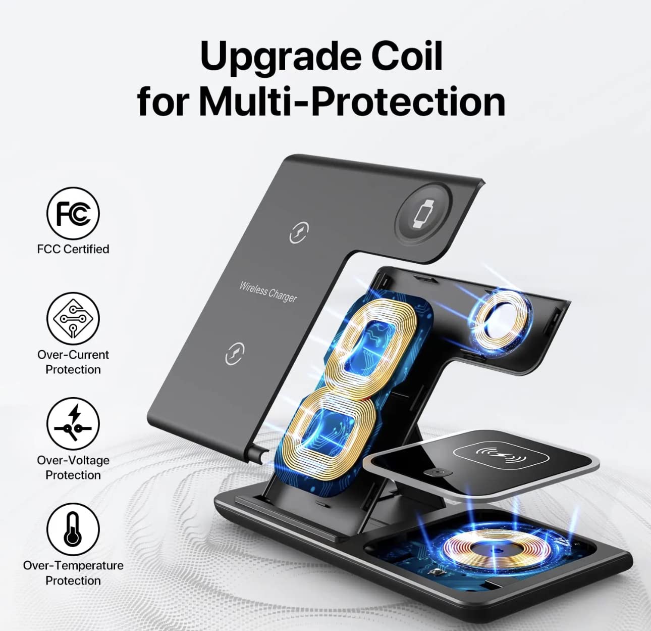 Wireless Charging Station, 3 in 1 Fast Charging Dock for iPhone 14/13/12/11/Pro/X/Max/XS/XR/8/Plus, Apple Watch7/6/5/4/3/2/SE, for Airpods 3/2/Pr0 Wireless Charging Station for Apple (Pink)