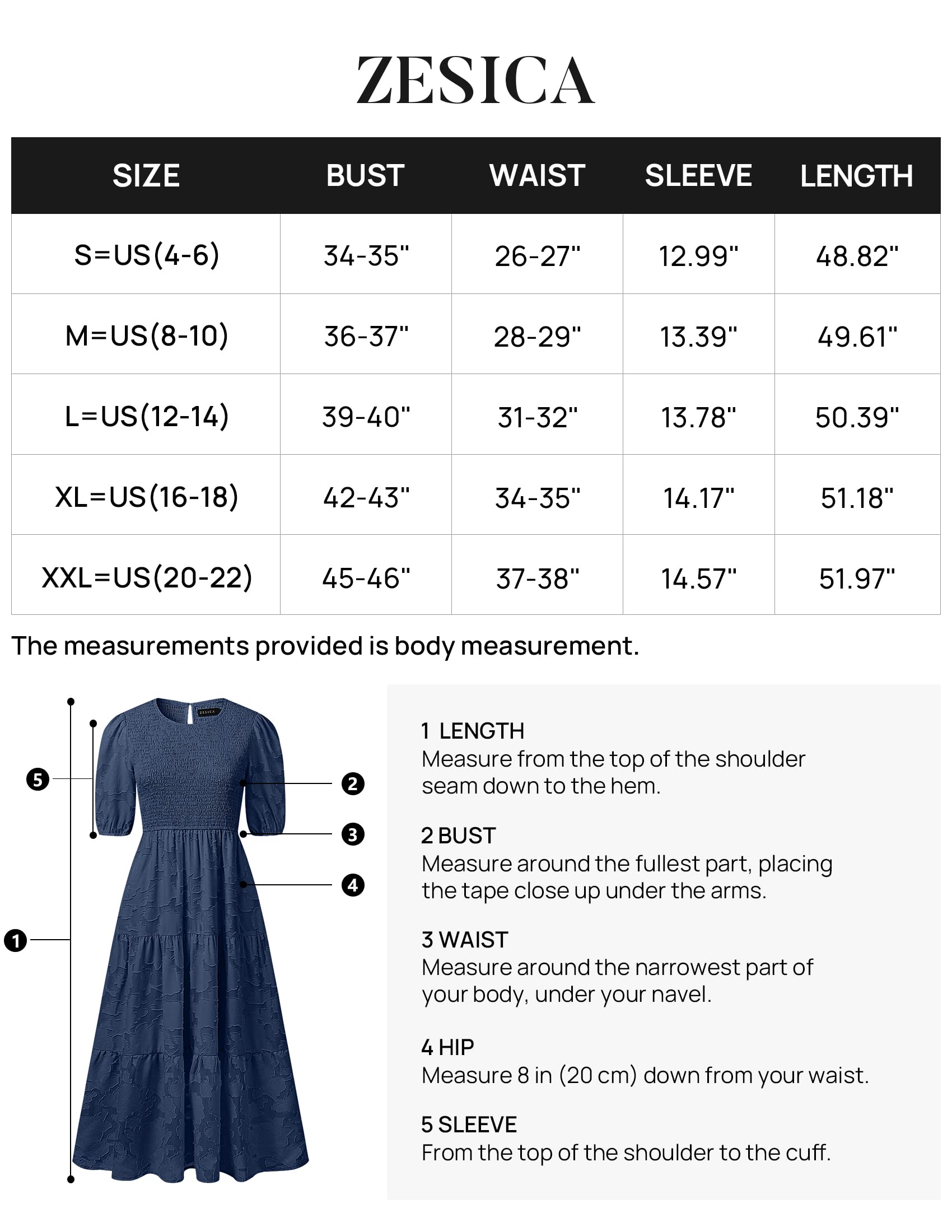 ZESICA Women's 2025 Summer Short Puff Sleeve Crewneck Smocked Floral Lace Flowy A Line Tiered Maxi Dresses,Navy,Large