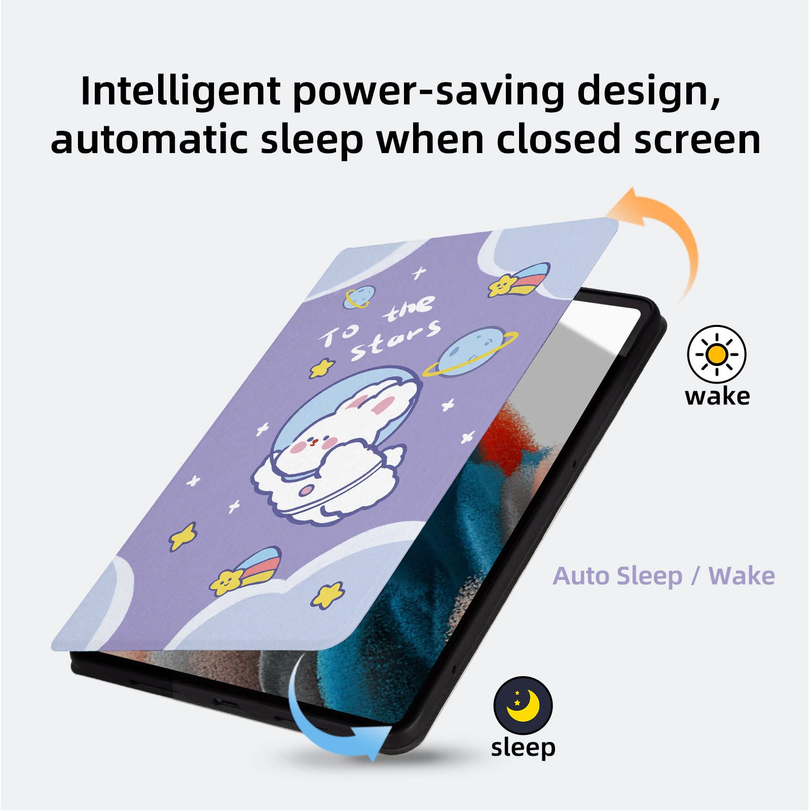 Nuouxoco for Samsung Tab A8 10.5 inch Case Multi-Angle Smart Stand Shell Cover Protective Case for Samsung Galaxy Tab A8 Tablet 2022 (SM-X200/X205/X207) Case - Cute Rabbit