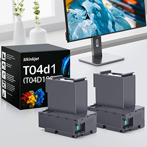 Osinkjet T04D1 T04D100 Ink Maintenance Box for WF-2860 XP5100 ET-4760 ET-3760 ET4850 ET-3750 ST-M1000 ET-3850 ET-15000 ST-C4100 ET3710 Printer(2 Packs)…