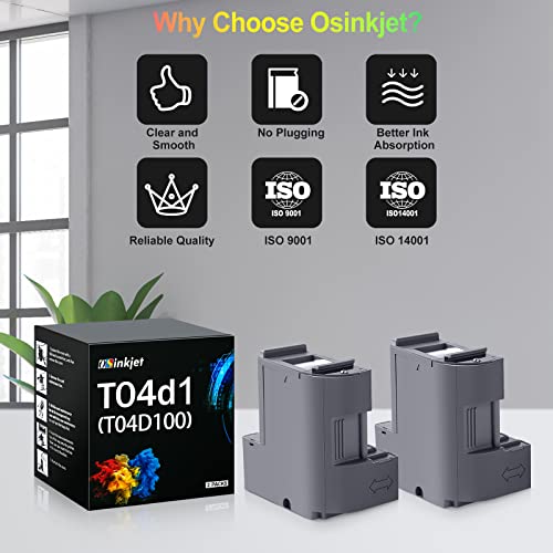 Osinkjet T04D1 T04D100 Ink Maintenance Box for WF-2860 XP5100 ET-4760 ET-3760 ET4850 ET-3750 ST-M1000 ET-3850 ET-15000 ST-C4100 ET3710 Printer(2 Packs)…