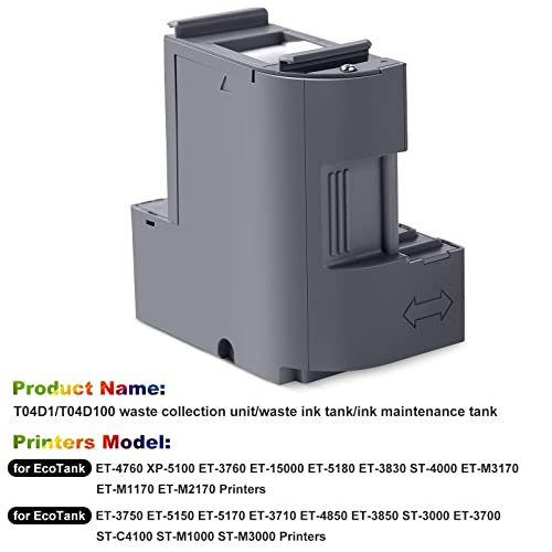 Osinkjet T04D1 T04D100 Ink Maintenance Box for WF-2860 XP5100 ET-4760 ET-3760 ET4850 ET-3750 ST-M1000 ET-3850 ET-15000 ST-C4100 ET3710 Printer(2 Packs)…