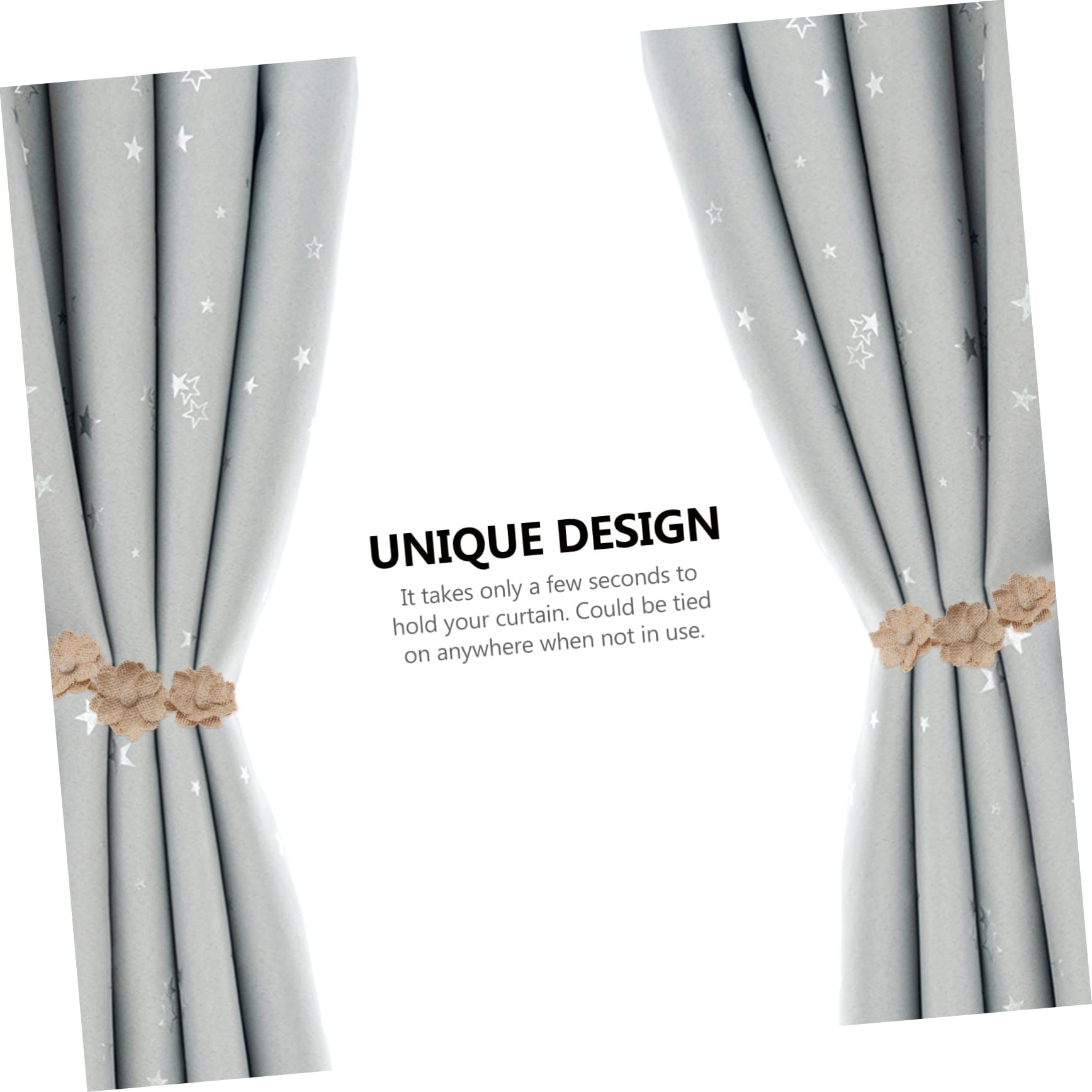 YARNOW Magnetic Window Shade Flower Magnet Buckle Magnetic Window Drapery Tie Backs for Curtains Polyester Bracket Brown Fashion Magnetic Drapery Tiebacks