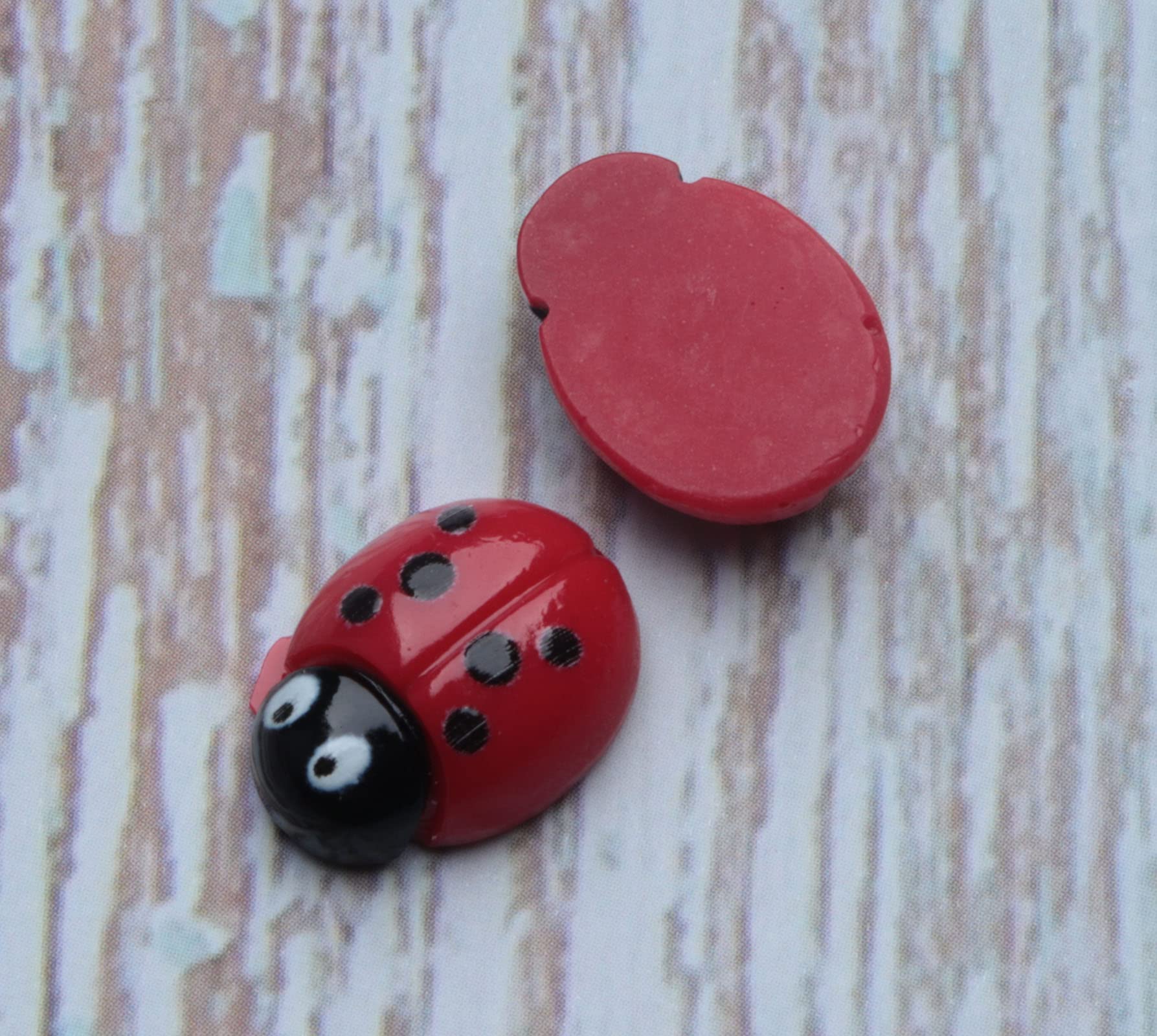 Sowaka 20 Pcs Ladybug Ornaments Tiny Resin Flatback Embellishment Fake Ladybird Decor for Hair Clip DIY Craft Art Project Home Garden Decoration Supplies Jewelry Making Scrapbooking (Small - Ladybug)