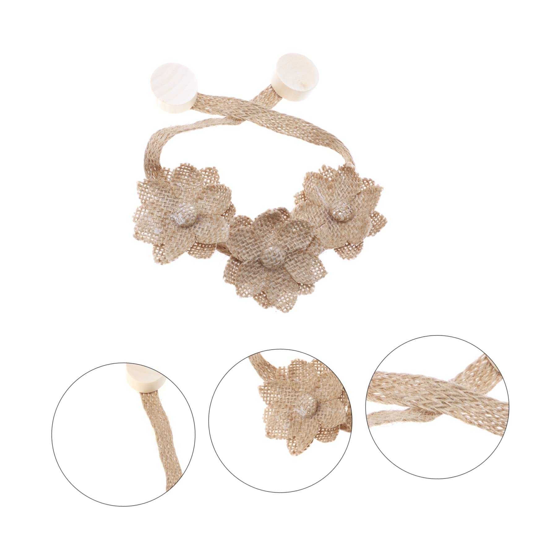 YARNOW Magnetic Window Shade Flower Magnet Buckle Magnetic Window Drapery Tie Backs for Curtains Polyester Bracket Brown Fashion Magnetic Drapery Tiebacks