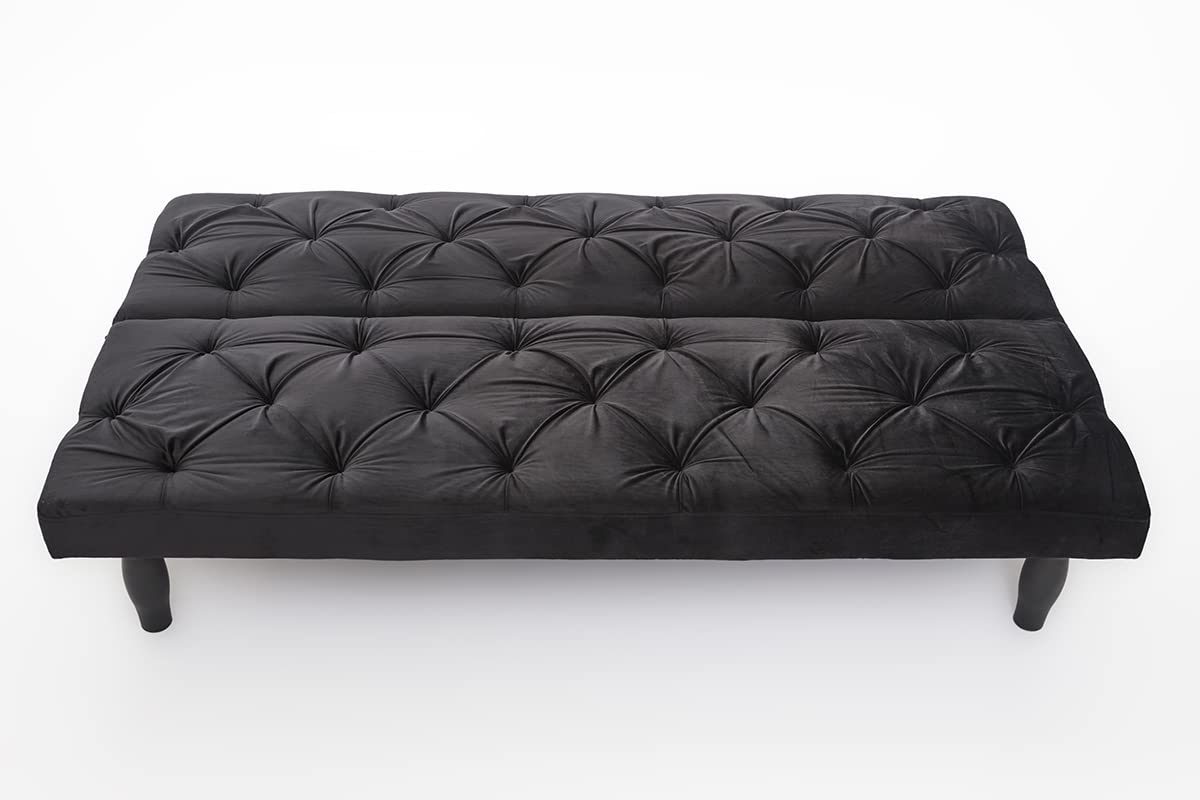 GPCRAC Convertible Folding Sofa Bed, Futon Sofabed with 3 Adjustable Positions for Living Room, Home, Office Dorms, Compact Living Spaces (Black)