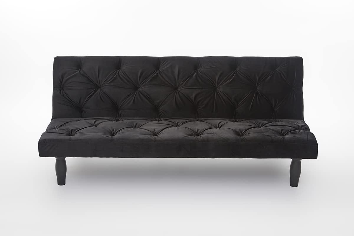 GPCRAC Convertible Folding Sofa Bed, Futon Sofabed with 3 Adjustable Positions for Living Room, Home, Office Dorms, Compact Living Spaces (Black)