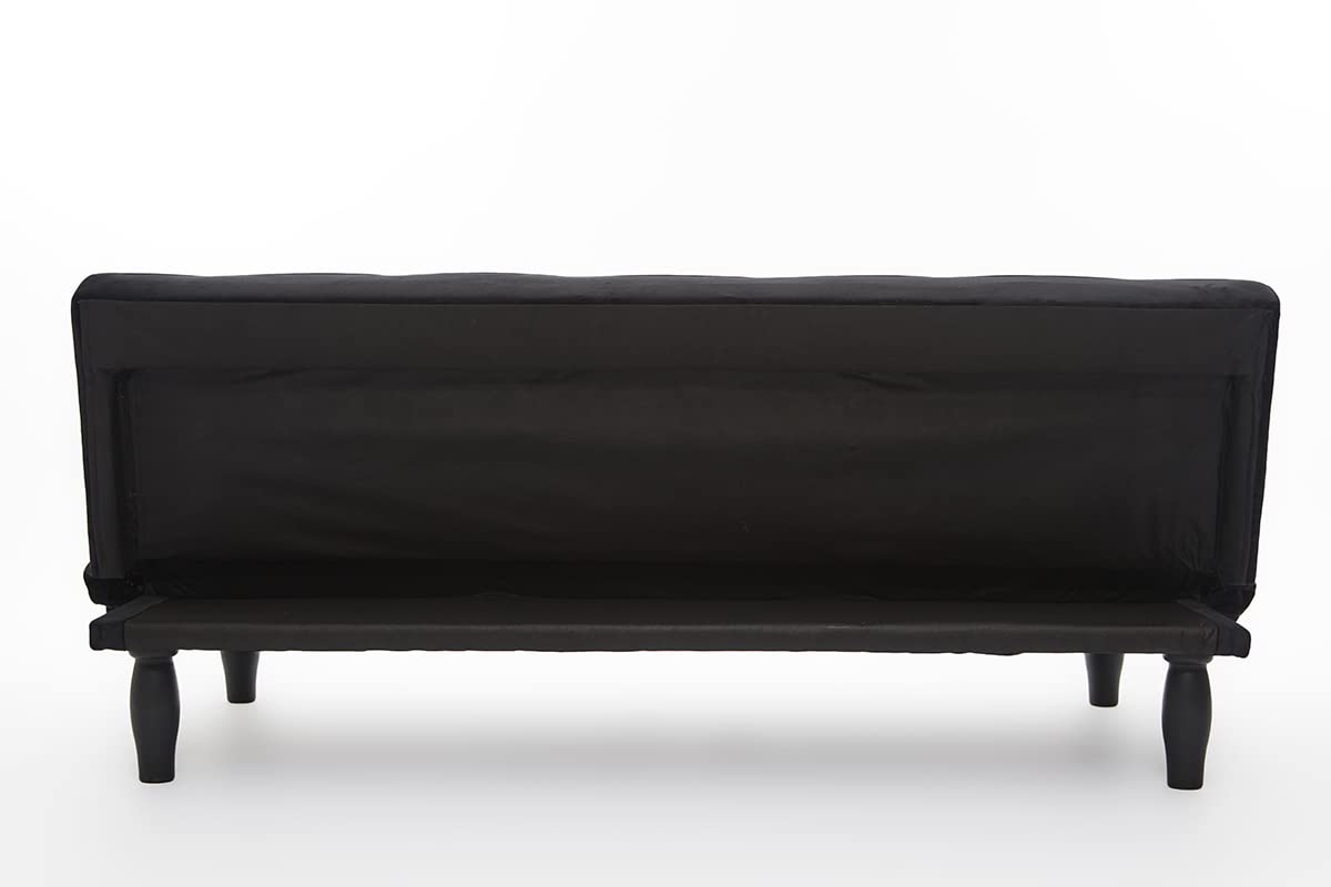 GPCRAC Convertible Folding Sofa Bed, Futon Sofabed with 3 Adjustable Positions for Living Room, Home, Office Dorms, Compact Living Spaces (Black)