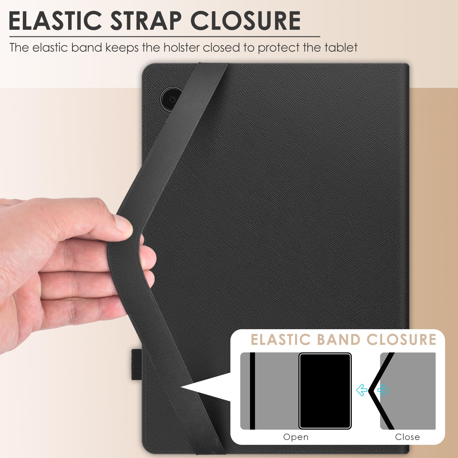 DETUOSI Leather Case for Samsung Galaxy Tab A8 10.5" 2022 (SM-X200/X205/X207) with S Pen Holder & Soft Silicone Back,Auto Sleep/Wake Elastic Closure 2-Angles Viewing Folio Protective Smart Book Cover