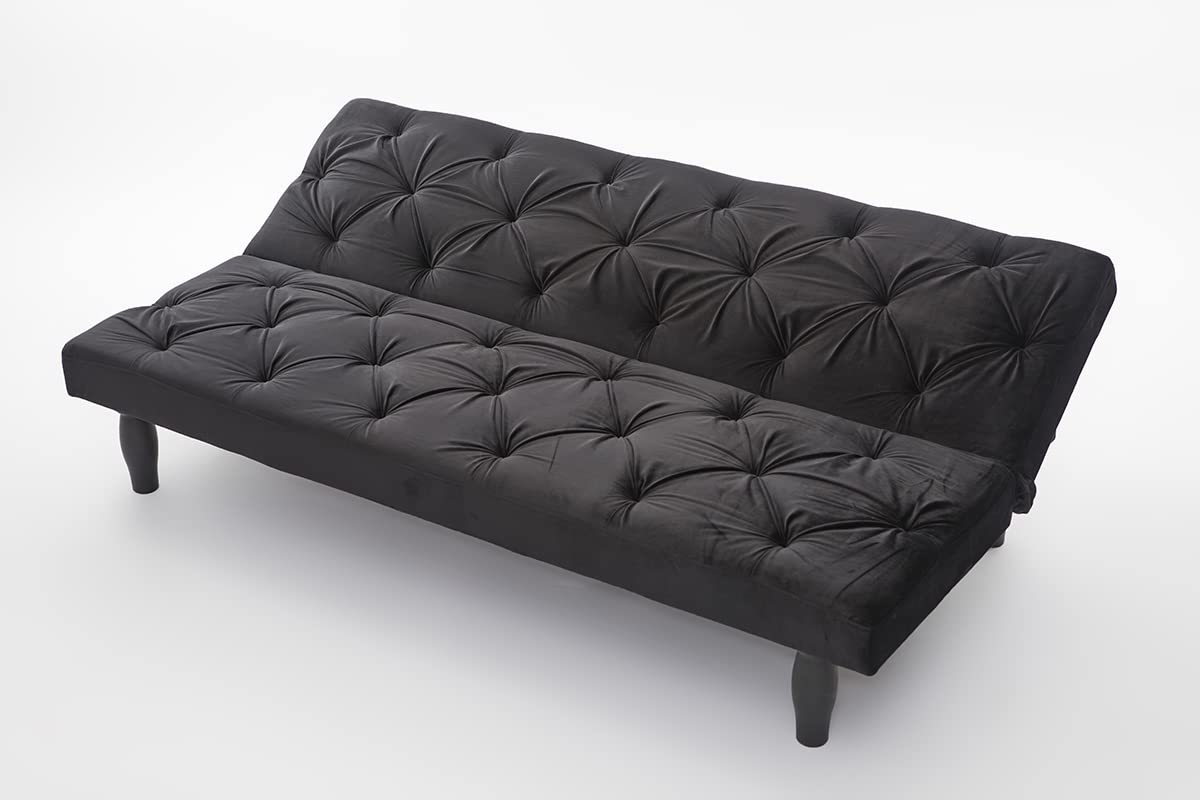 GPCRAC Convertible Folding Sofa Bed, Futon Sofabed with 3 Adjustable Positions for Living Room, Home, Office Dorms, Compact Living Spaces (Black)