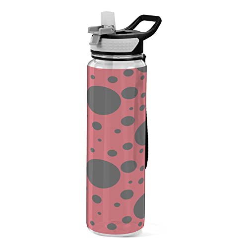 xigua Ladybug Water Bottle with Straw Lid,32 oz Leakproof Sport Water Bottle with Wide Handle for Gym,Cycling,School,Travel
