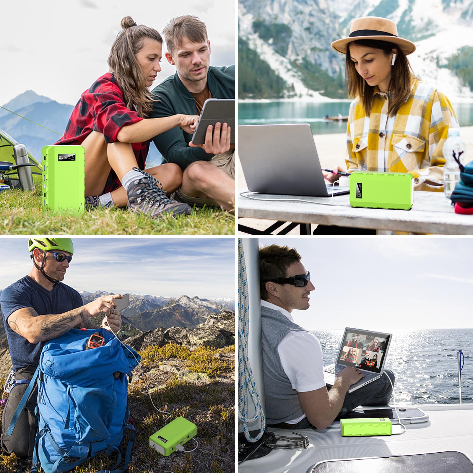 powkey Portable Power Station with AC Outlet, 65W/110V External Battery Pack 24000mAh/88.8Wh Power Pack, Portable Power Source Supply Backup for Outdoor Tent Camping Home Office