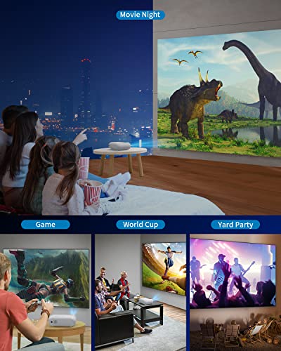 Projector - 4K Support Portable Projector Bluetooth 5G WiFi Native 1080P, 400 ANSI Lumen, YOTON Y7 Phone Projector with Carrying Case, Compatible with HDMI/VGA/USB Home Theater Movie Projector