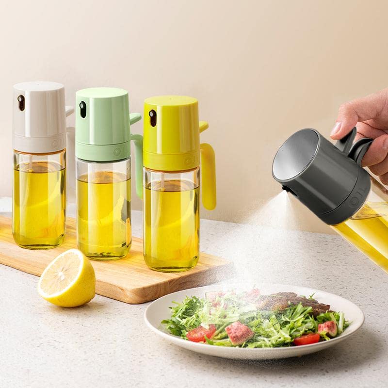 KAYKWONG'S Olive Oil Dispenser Sprayer Bottle, Glass 250ml,Cooking Oil Spray Kitchen Gadgets For Cooking,BBQ,Salad,Steak,Baking,Roasting (Green)