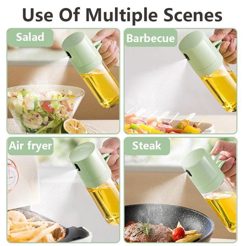 KAYKWONG'S Olive Oil Dispenser Sprayer Bottle, Glass 250ml,Cooking Oil Spray Kitchen Gadgets For Cooking,BBQ,Salad,Steak,Baking,Roasting (Green)