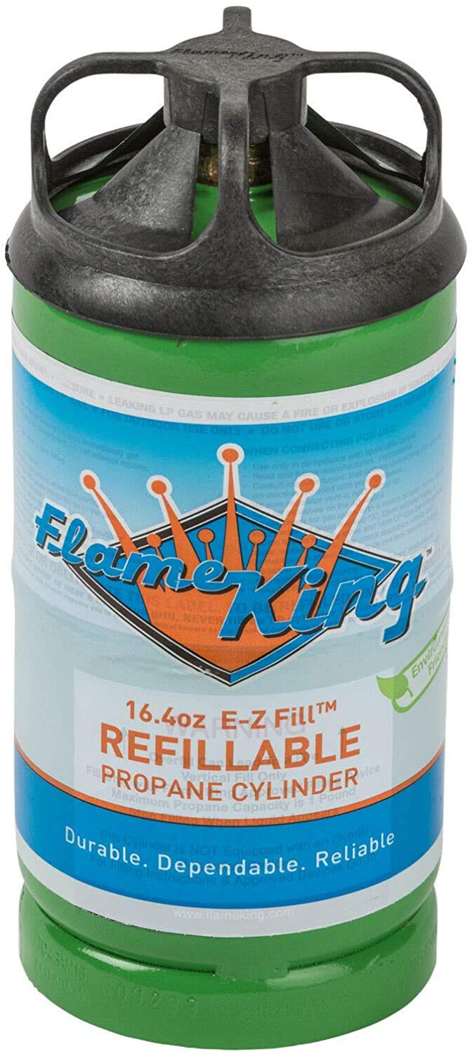Flame King Refillable 1LB Empty Propane Cylinder Tank (2-Pack) and Flame King Propane Torch Weed Burner