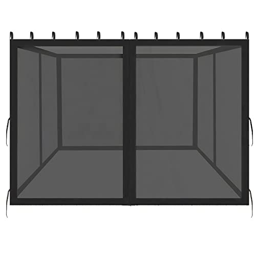 Menolana Outside Canopy Outdoors Gazebo Netting Large Rectangular 12" Easily Set up Patio Hardtop Gazebo Patio Backyard Sun Shades Shelter Screen Tents, Black 10x10FT