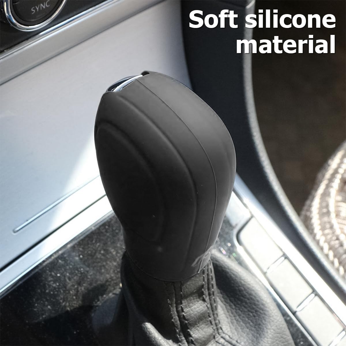 zipelo 2 Pack Car Gear Shift Knob Cover, Anti-Slip Auto Knob Gear Stick Protector, Comfortable Silicone Handbrake Shifter Cover for Men Women, Universal Vehicle Interior Accessories