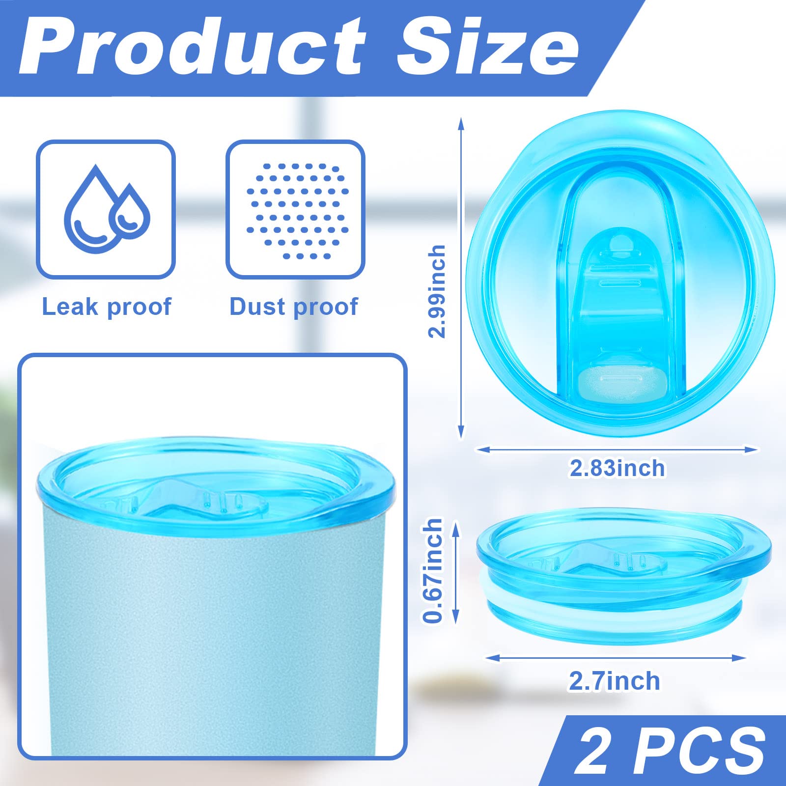 2 Pcs 20 oz Skinny Replacement Lids Tumbler Replacement Lids Plastic Splash Resistant Lids Covers Spill Proof Skinny Tumbler Lid Cup Covers for Mouth Tumbler Cooler Cup (Green, Light Blue)