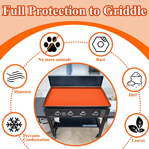 BANGIE Griddle Cover | Heavy Duty Silicone Griddle Mat for Blackstone 28" Pro Griddle | Keep Surface Clean | High-Wall Design (Orange)(Not fit 28XL)