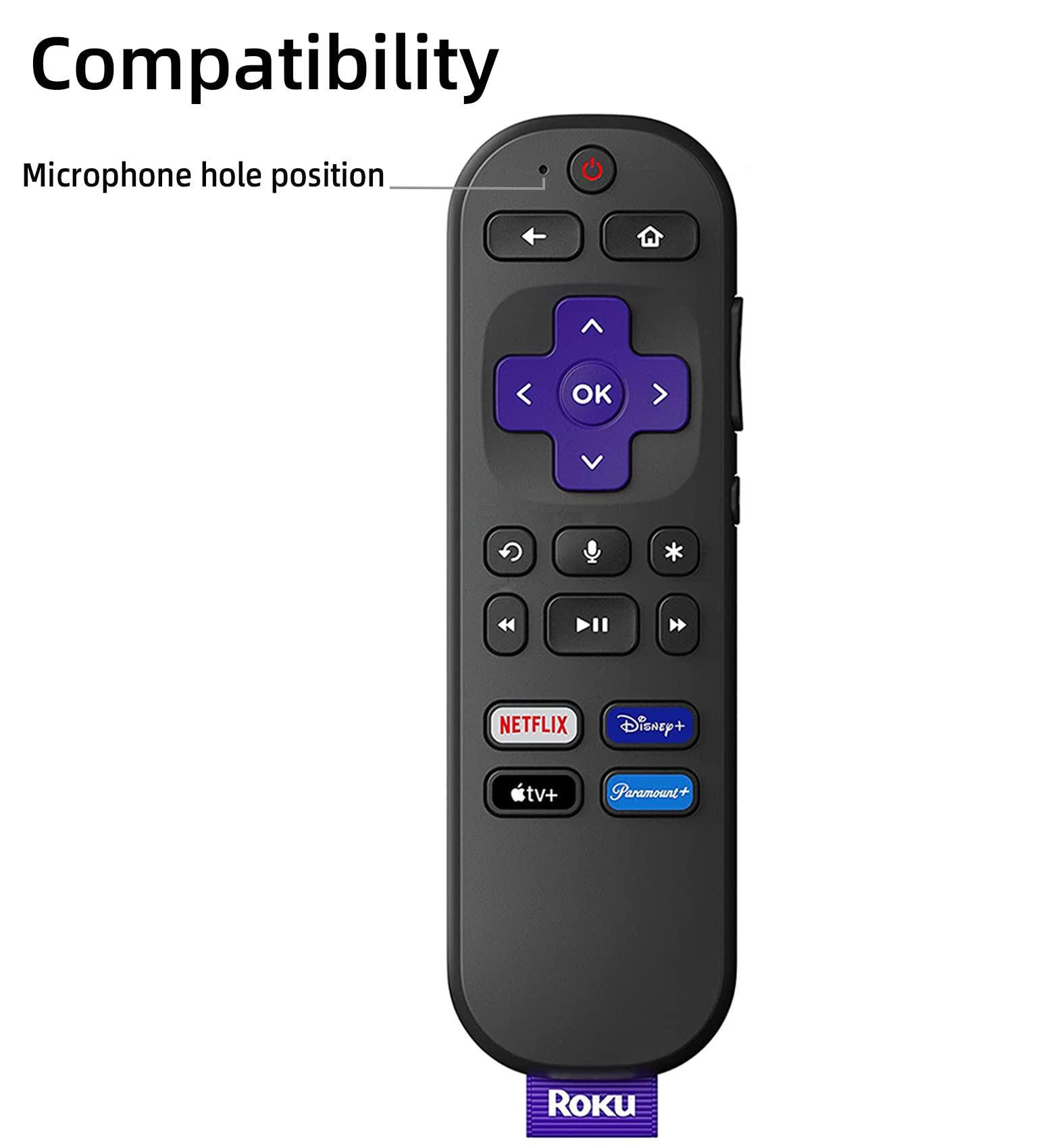 AKSHFETH Silicone Case Compatible with Rok Express 4K+ Voice Remote RCA1R/ Voice Remote Cover Rok Streaming Stick 4K Silicone Sleeve with Lanyard(Black)