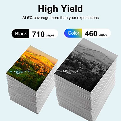 63XL Ink Cartridge Combo Pack Compatible for HP63 HP Ink 63 Black XL HP Printer Ink Cartridges for HP Envy 4520 4512 4516; Officejet 5252 3830 3833 4655 5255 Printer(1 Black, 1 Color)