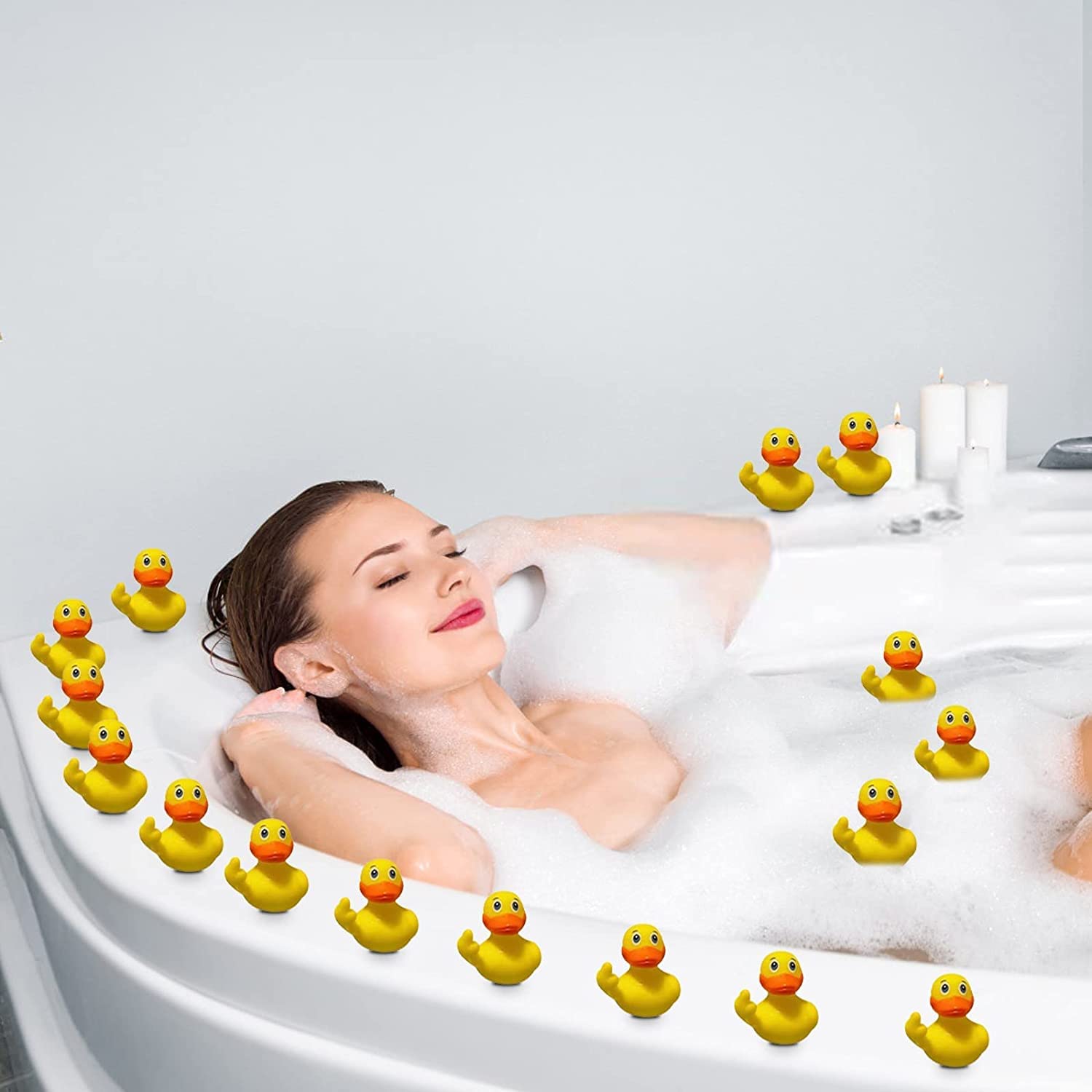Rubber Ducks, 2.28" The Finger Rubber Duck, Cute Small Rubber Ducks Funny Rubber Ducky Car Accessories for Jeep Car Dashboard Decorations (6)