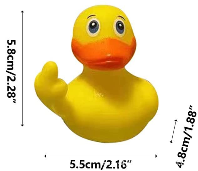 Rubber Ducks, 2.28" The Finger Rubber Duck, Cute Small Rubber Ducks Funny Rubber Ducky Car Accessories for Jeep Car Dashboard Decorations (6)