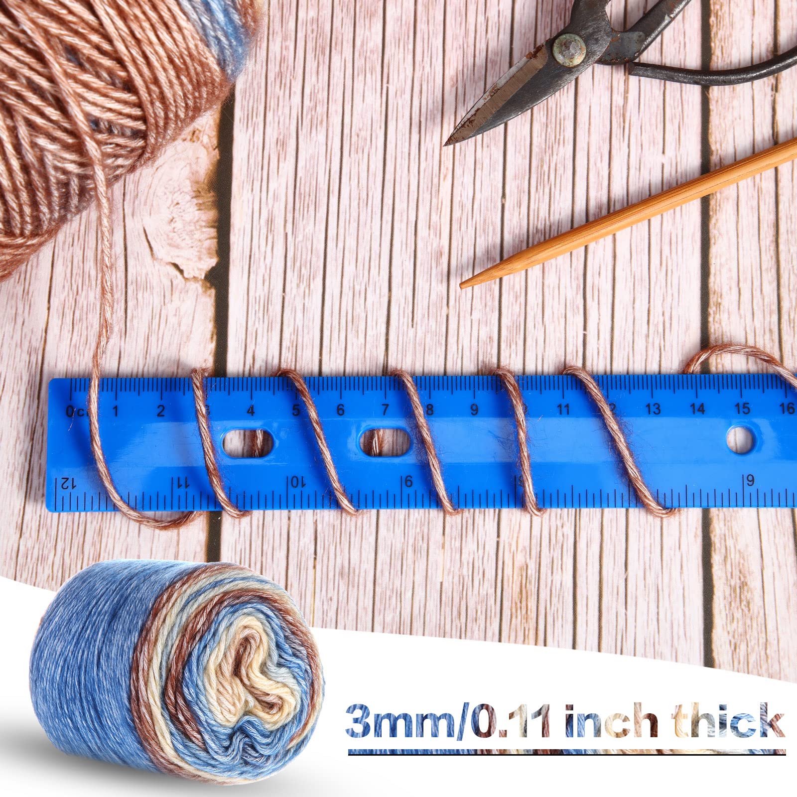 Gejoy 8 Pack Gradient Color Cotton Cake Yarn Self Striping Yarn 60% Cotton 30% Acrylic 10% Wool Multicolor Rainbow Soft Yarn for Knitting Crocheting Art Crochet Kids Adults DIY Crafts