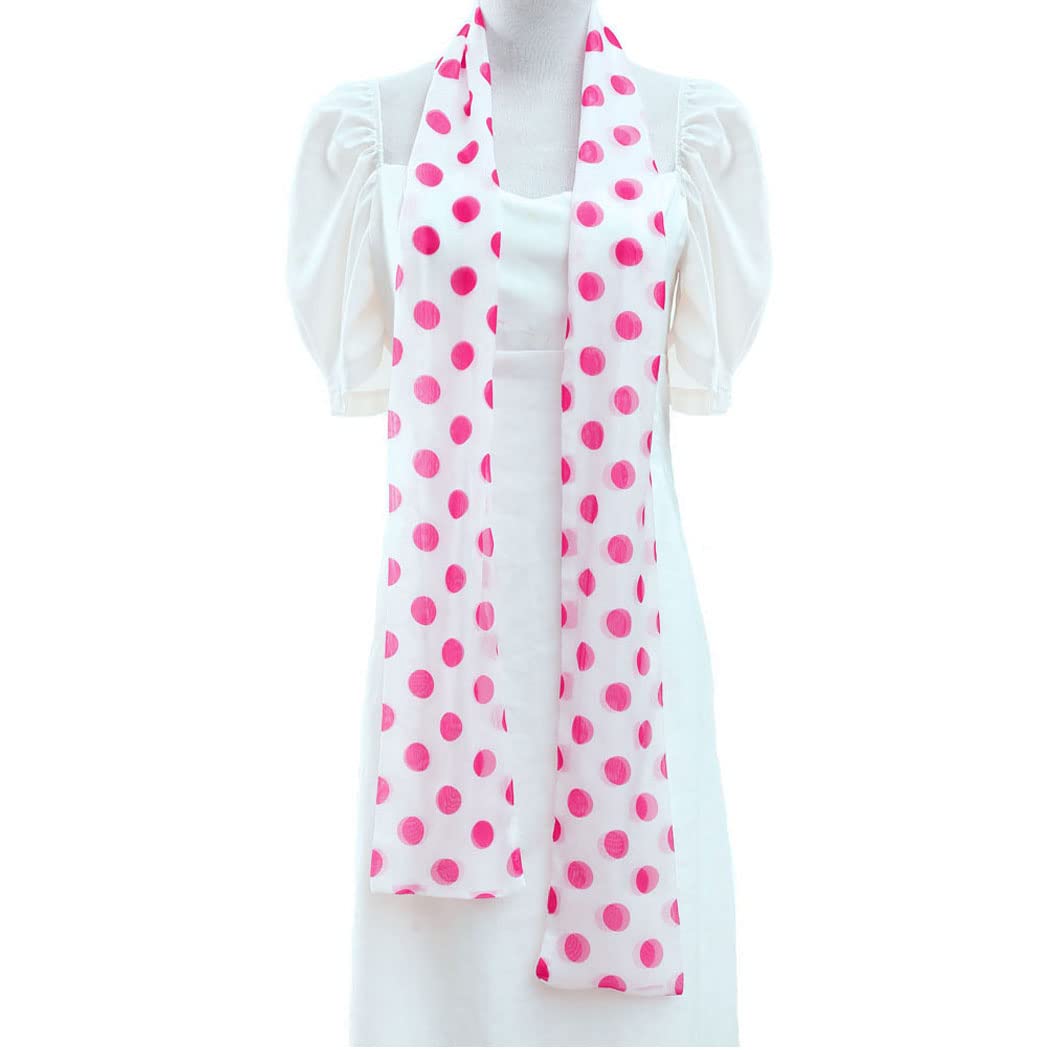 LIXNRECE CozofLuv 71 Inches Long Polka Dot Scarf 50s Costumes For Girls/Women 50s Scarf