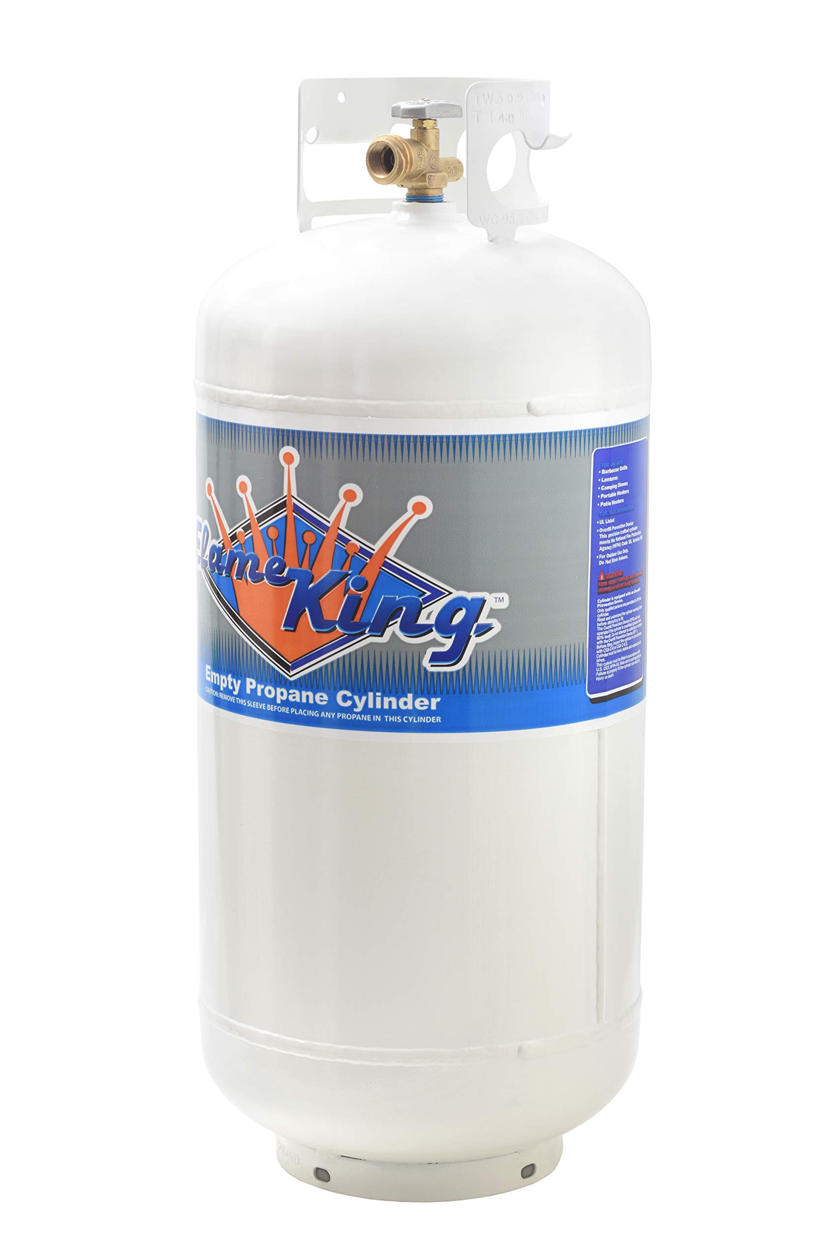 Flame King YSN401a 40 Pound Steel Propane Tank Cylinder,White & YSN-301 30 Pound Steel Propane Tank Cylinder, White