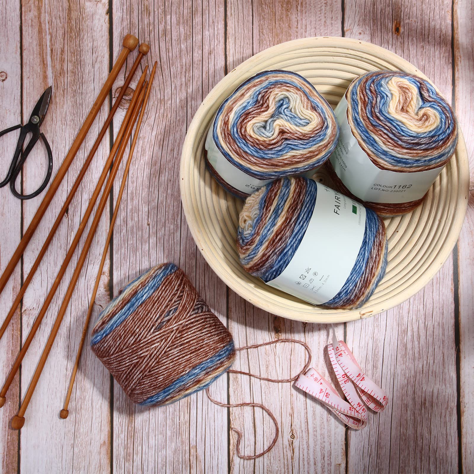 Gejoy 8 Pack Gradient Color Cotton Cake Yarn Self Striping Yarn 60% Cotton 30% Acrylic 10% Wool Multicolor Rainbow Soft Yarn for Knitting Crocheting Art Crochet Kids Adults DIY Crafts
