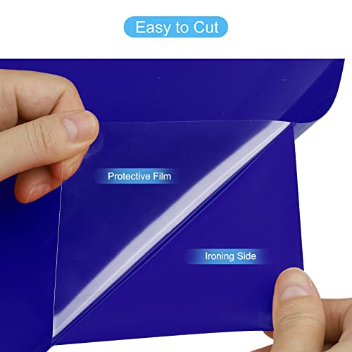 MECCANIXITY Heat Transfer Vinyl Rolls, 12" x 35 Feet HTV Vinyl, Bright Blue HTV Vinyl Iron on Vinyl Heat Vinyl Design for Shirts, Pillows, Hand Bags, Hats