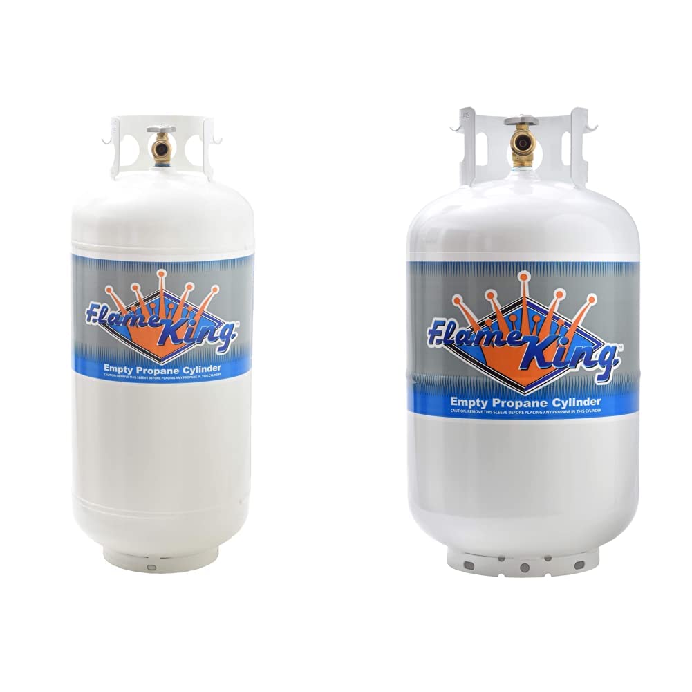 Flame King YSN401a 40 Pound Steel Propane Tank Cylinder,White & YSN-301 30 Pound Steel Propane Tank Cylinder, White