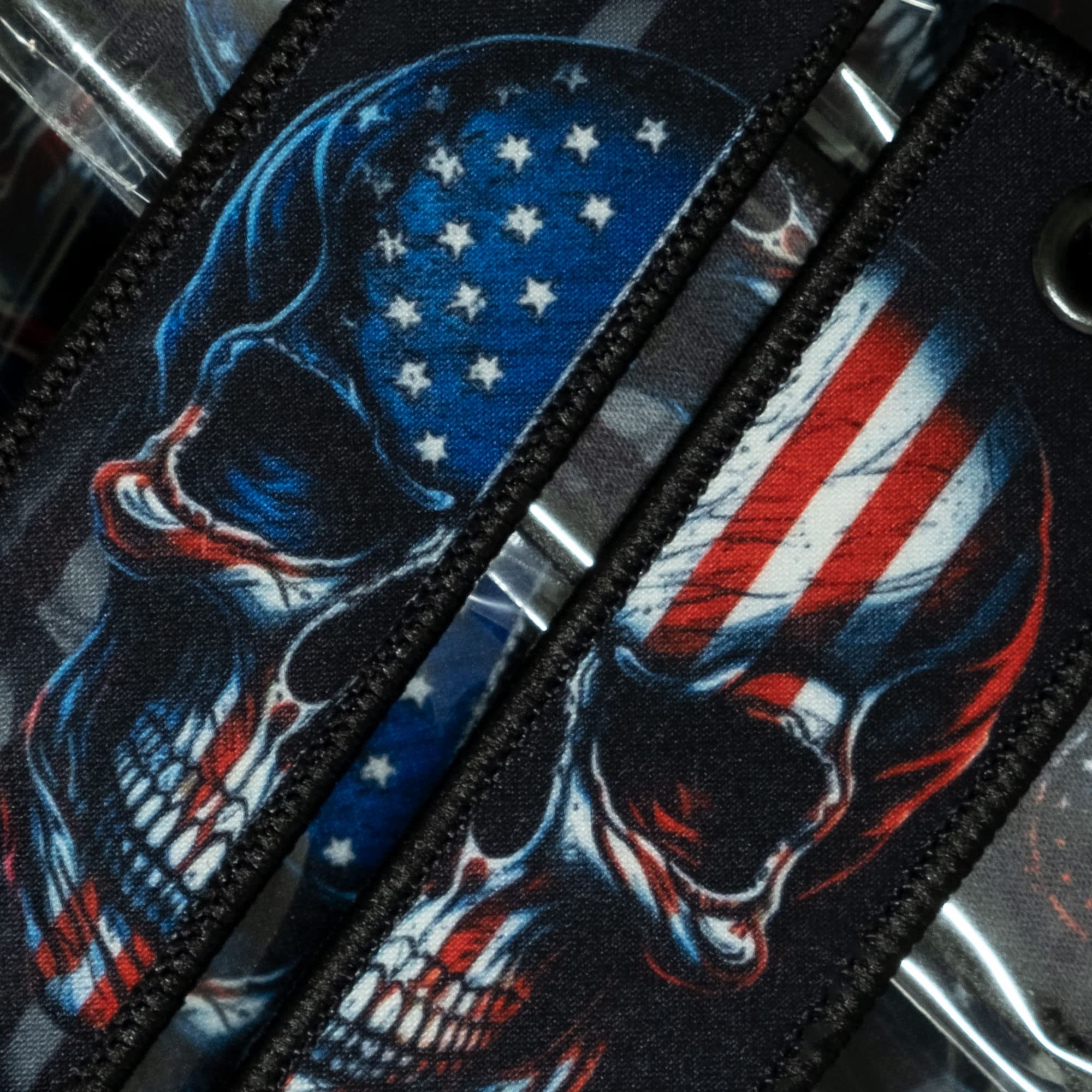 DillenCo We The People 1776 American Flag Skull Key Tag/Backpack or Luggage Tag x2. Patriot Edition (Skull)