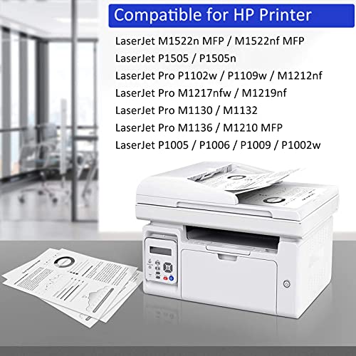 KCMYTONER Compatible Universal Toner Cartridge Replacement for HP 85A CE285A 36A CB436A 35A CB435A for HP Laserjet P1505 M1522n M1522nf P1102w M1212NF M1217nfw P1109w P1006, Black 2-Pack