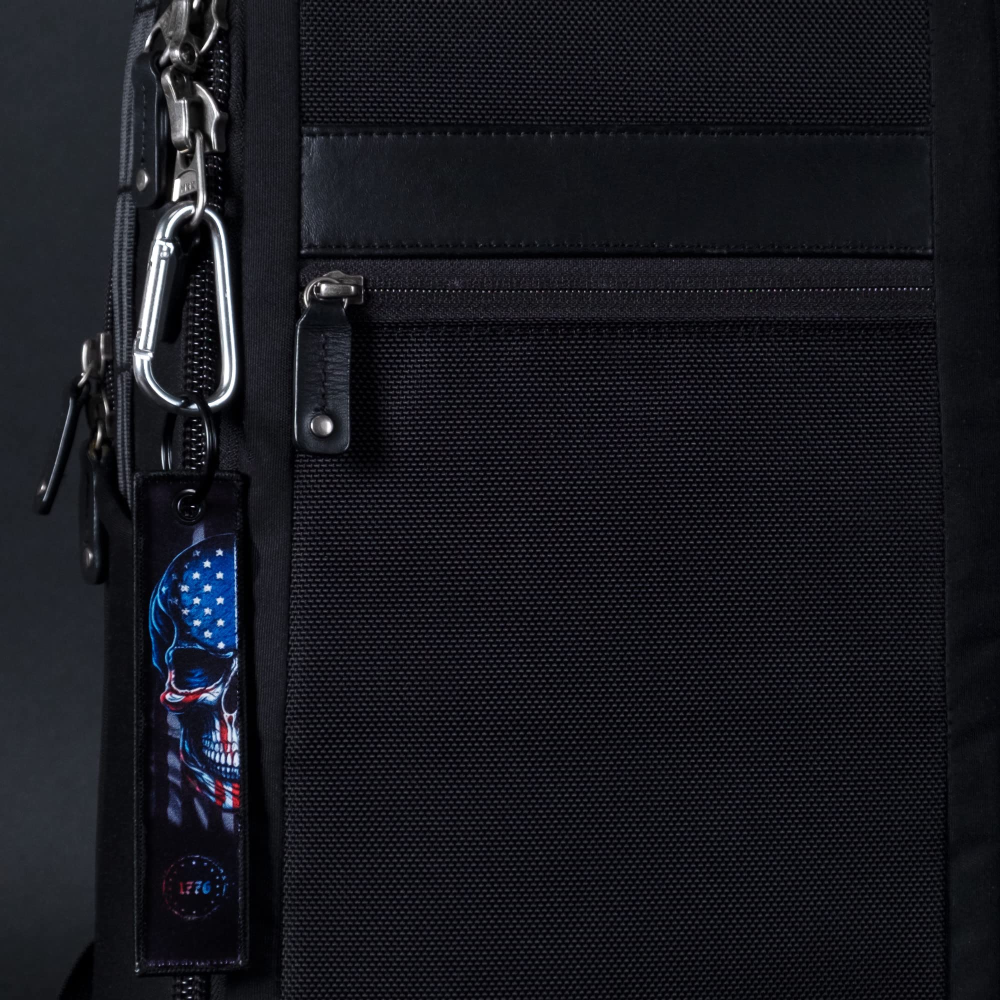 DillenCo We The People 1776 American Flag Skull Key Tag/Backpack or Luggage Tag x2. Patriot Edition (Skull)