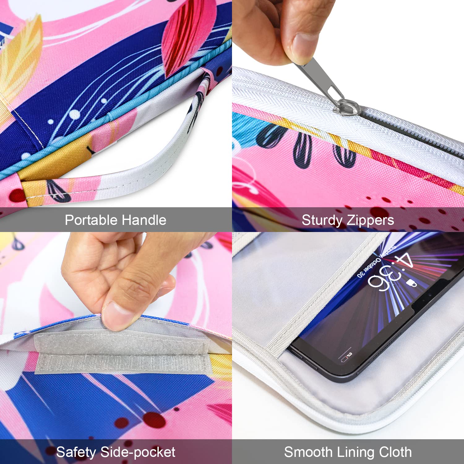 Laviitp 9-11 Inch Tablet Sleeve Bag Carrying Case for iPad Pro 11 M4/ Air 11" M2 2024, Air 5 4, iPad 10th/9th/8th/7th Gen 10.2, Shoulder Bag Pouch for Travel Women, Pink