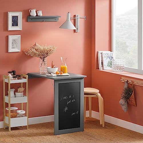 Haotian Murphy Desk Wall-Mounted Table Folding Kitchen & Dining Table, Gray FWT20-HG