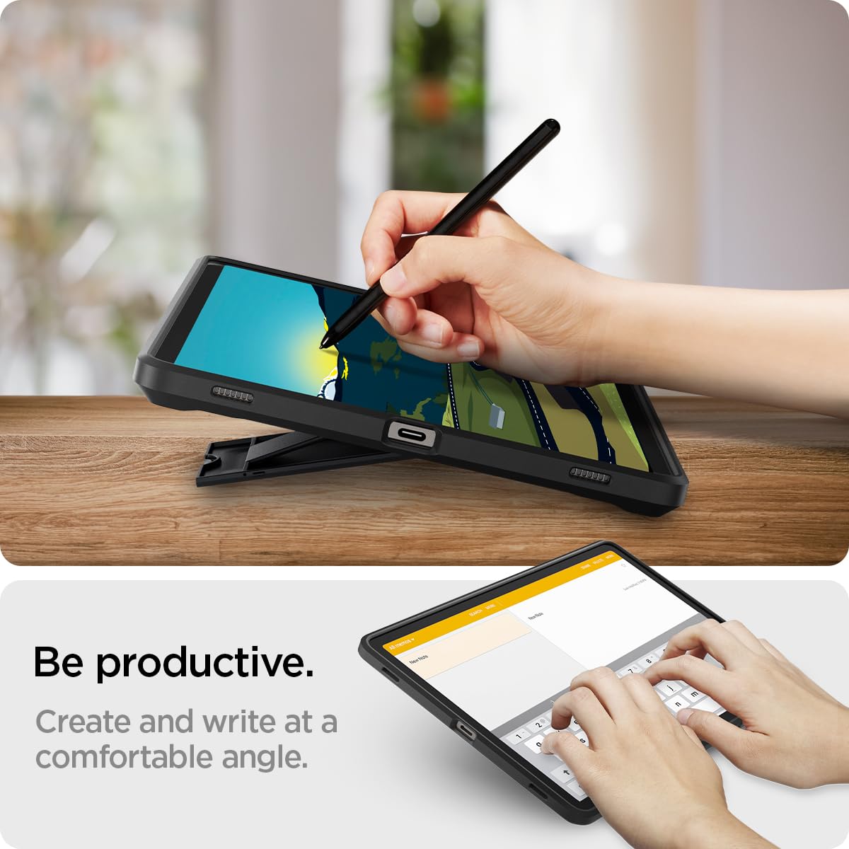 Spigen Tough Armor Pro Designed for Samsung Galaxy Tab S9 Case 11 Inch 2023 (SM-X71) Premium Shockproof Protective Hard Shell Case with Kickstand and S Pen Holder - Black