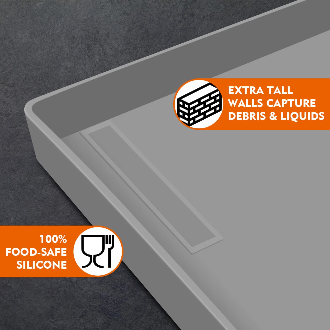 Griddle Protective Mat for Blackstone - 28" Magnetic Silicone Grill Cover, Food Grade Silicone Mat - All Season Cooking Surface Protective Cover (28" Grey)