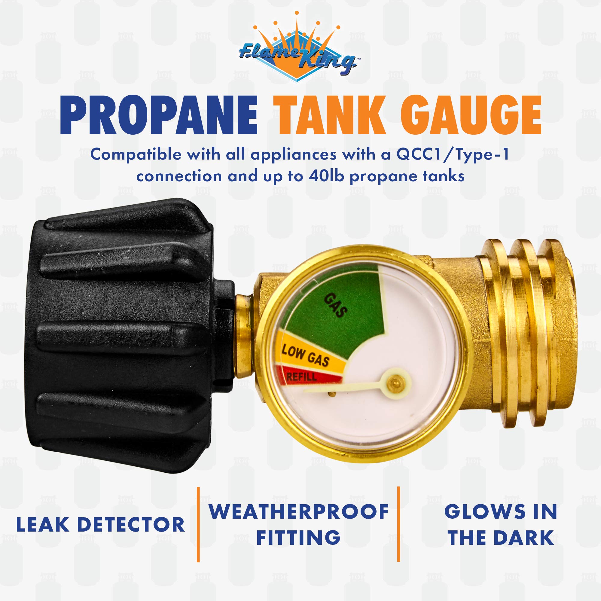 Flame King Propane Torch Kit Heavy Duty Weed Burner, 500,000 BTU, BBQ Gas Grill, RV Camper, Heater Propane Gas Tank Level Indicator