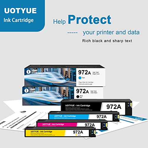 972A Ink Cartridge 4-Color Set(BND00335) - UTYE Compatible 972A Ink Cartridges Replacement for HP PageWide Pro 477dw 577dw 452dw 477dn 452dn 577z 552dw 377dw P55250dw Printer