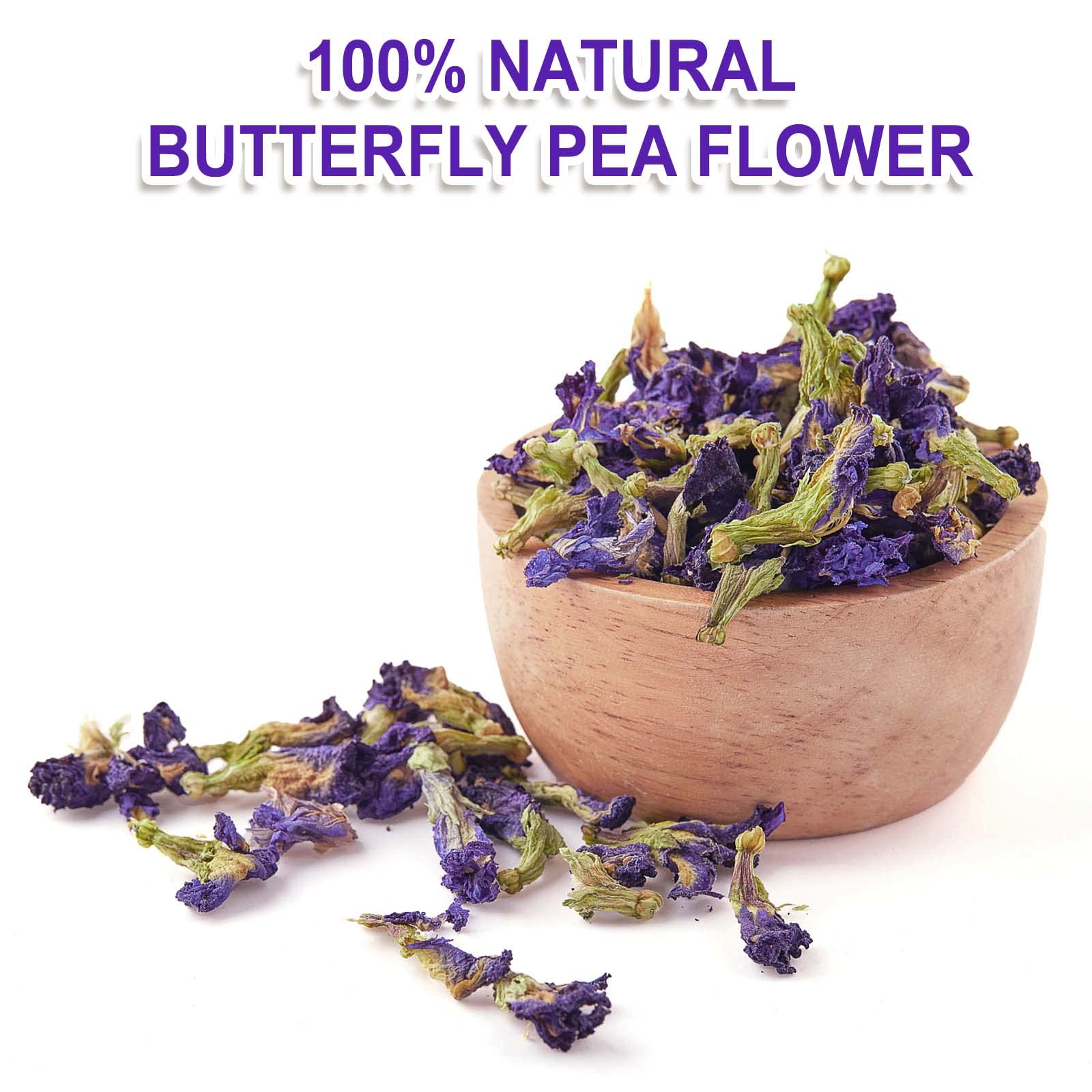 TEARELAE - Butterfly Pea Flower Tea - 50 Count Butterfly Pea Flower Tea Bags - Natural Coloring for Food, Baking, Iced Tea - Caffeine-Free, Non-GMO